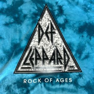 Def Leppard | Shirts | Def Leppard Blue Tie Dye Stretch Medium Mens Tee ...